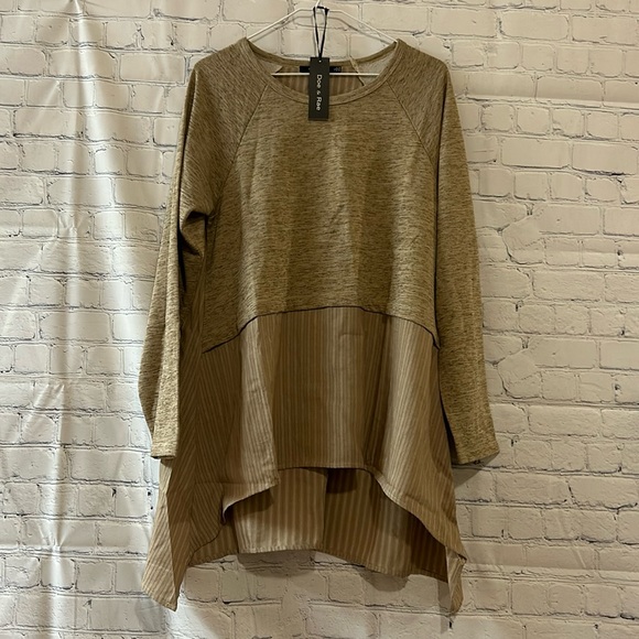 Doe & Rae | Tops | Nwt Anthro Doe Rae Long Sleeve Shirt High Low ...